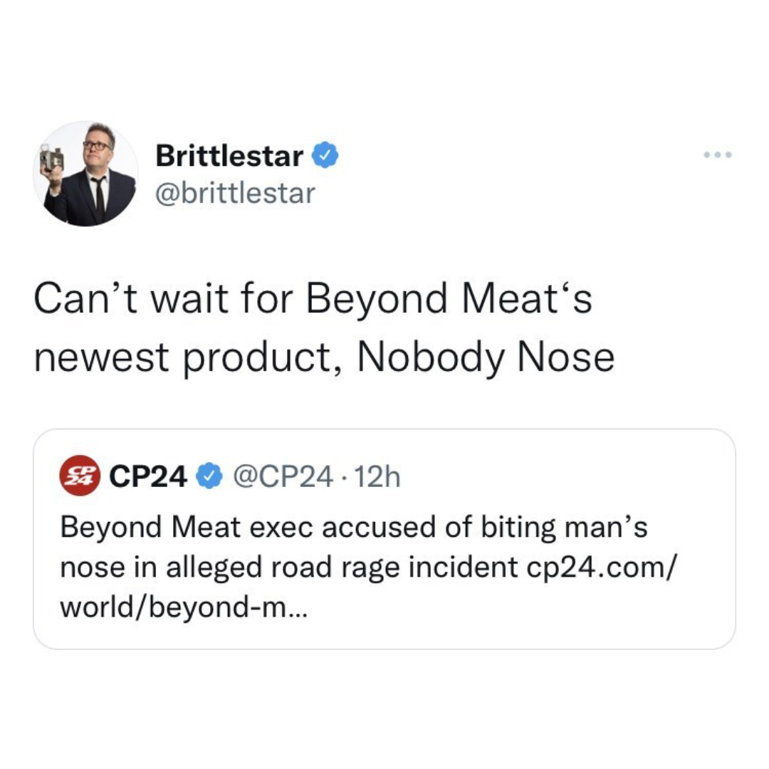I regret to inform you the internet has memes about beyond meat's coo ...