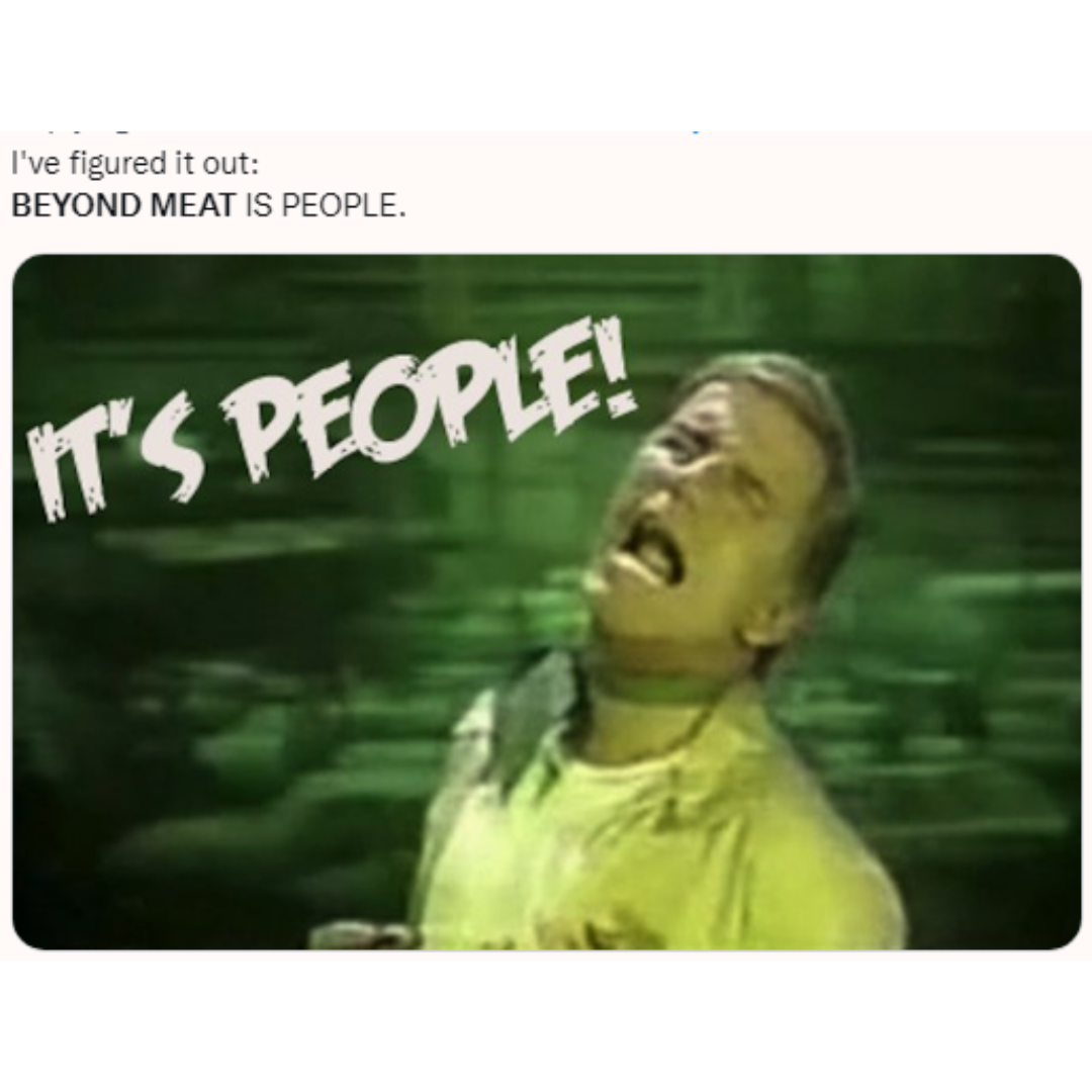 I regret to inform you the internet has memes about beyond meat's coo ...