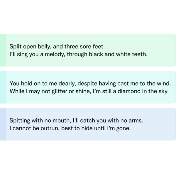 can you solve my riddles three?