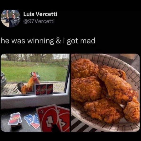 looks like he bawked up the wrong tree